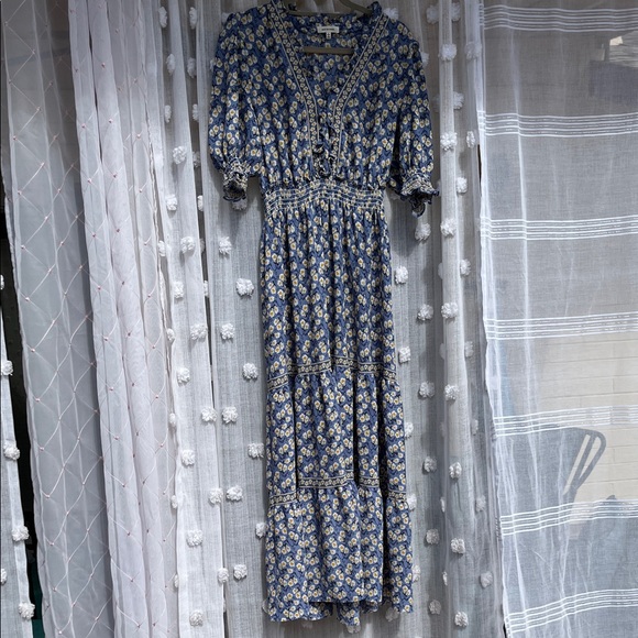 Max Studio | Dresses | Max Studio Blue And White Patterned Maxi Dress ...